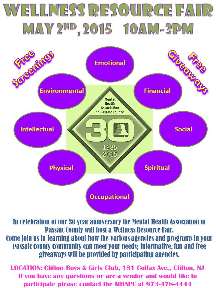 Mental Health Association in Passaic County Wellness Resource Fair